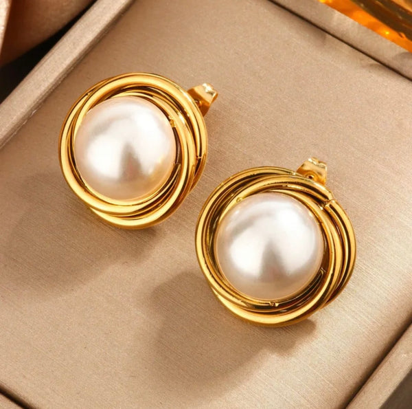 18k Gold Plated Elegant Baroque Style Round Heart Stainless Steel Art ...